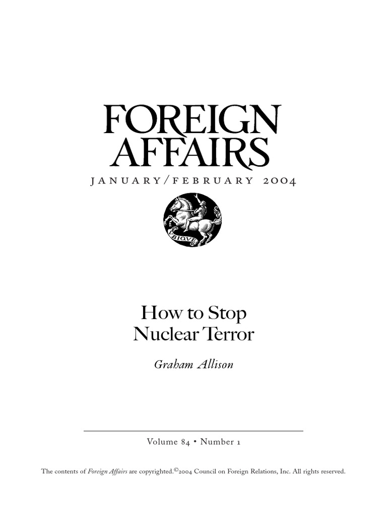 Allison, G. - How To Stop Nuclear Terror | PDF