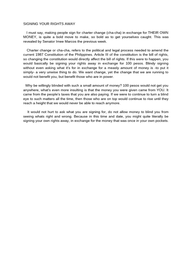 Signing Your Rights Away | PDF