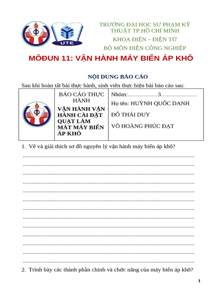 11 - May Bien Ap Kho - Bao Cao | PDF
