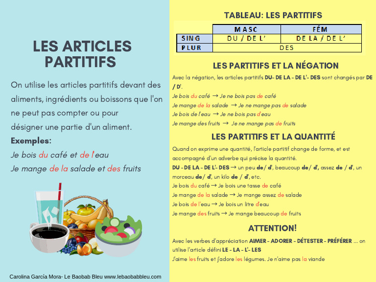 Les Articles Partitifs | PDF