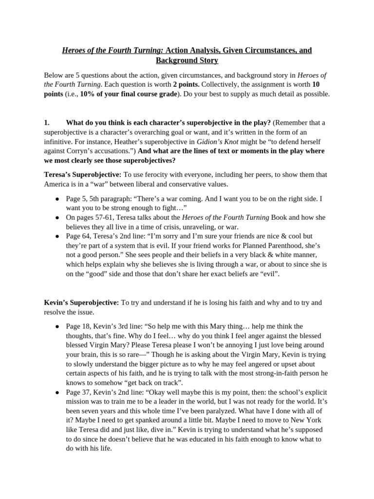 Action Analysis, Given Circumstances, and Background Story For Heroes ...