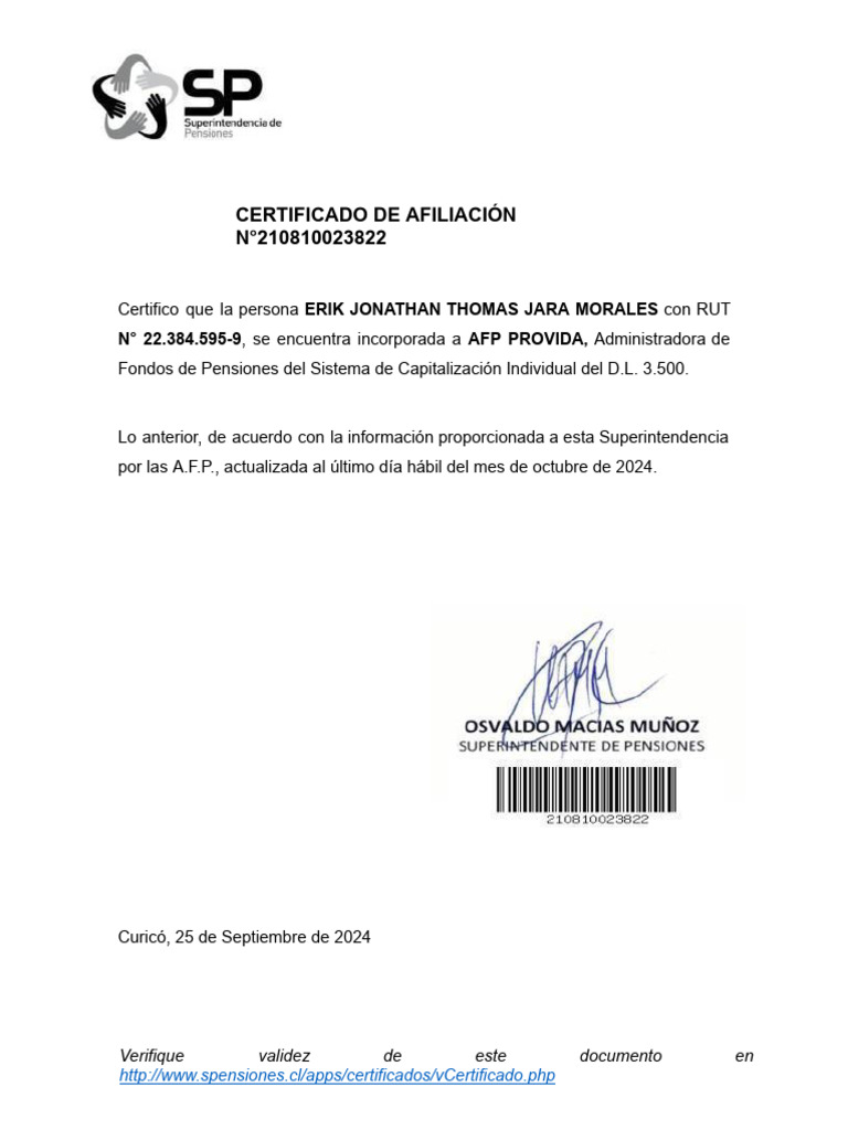 Certificado de Afp | PDF