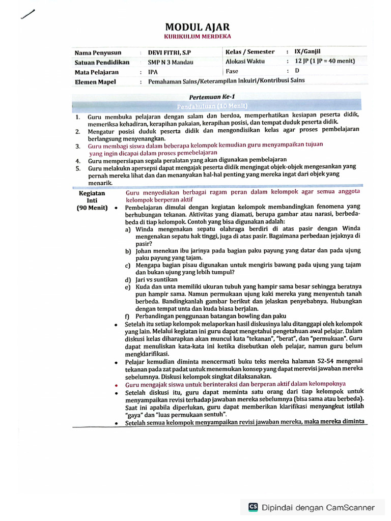 Modul Ajar Observasi Juli 2024 | PDF