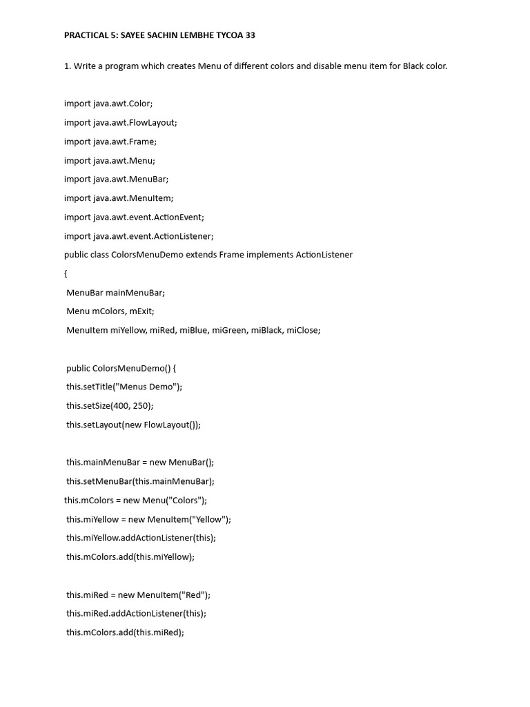 Practical 5 | PDF