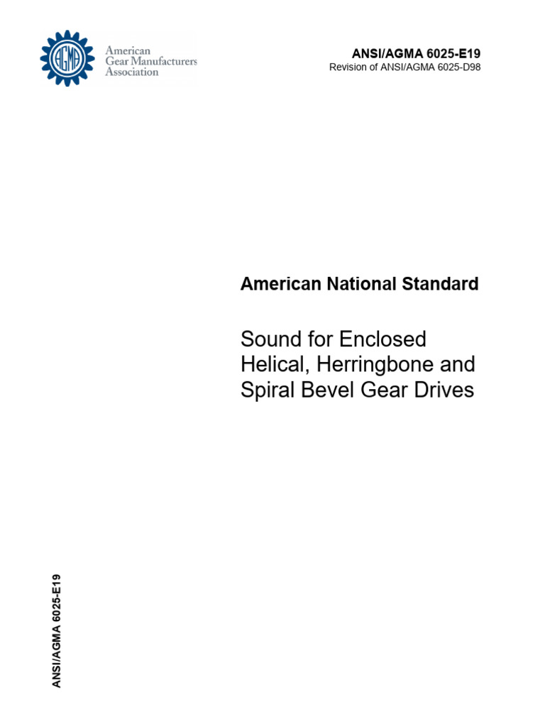 Ansi Agma 6025-E19 | PDF