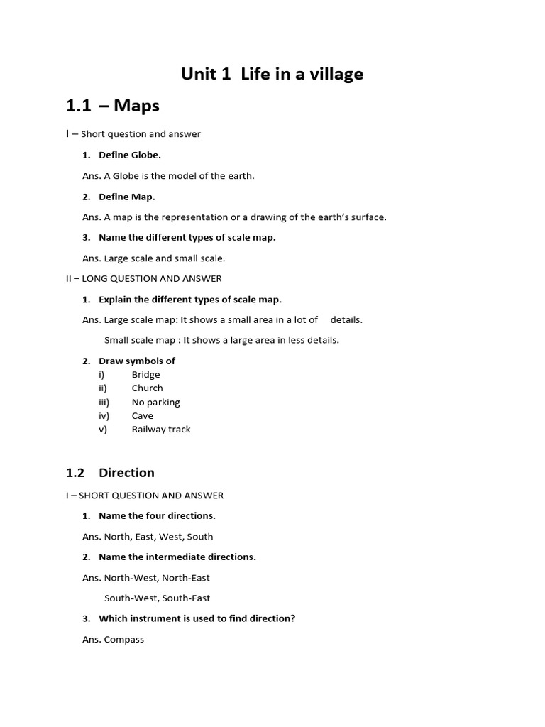 Unit 1 Life in A Village - 3 | PDF