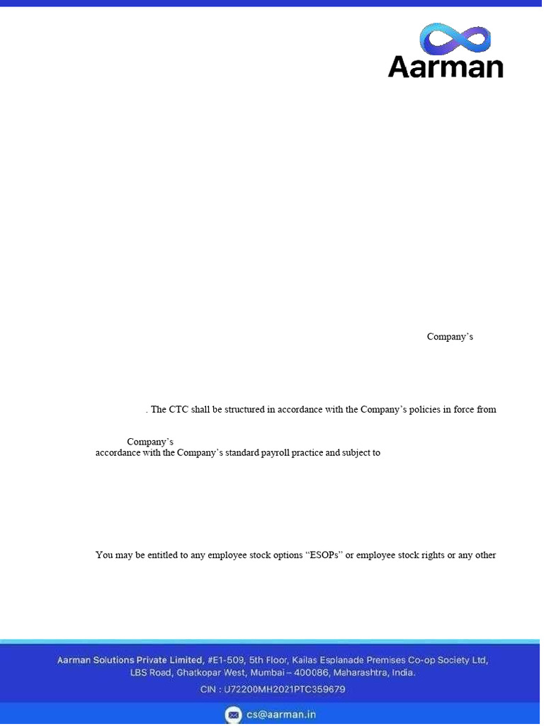 Neha Arman Offer Letter. | PDF