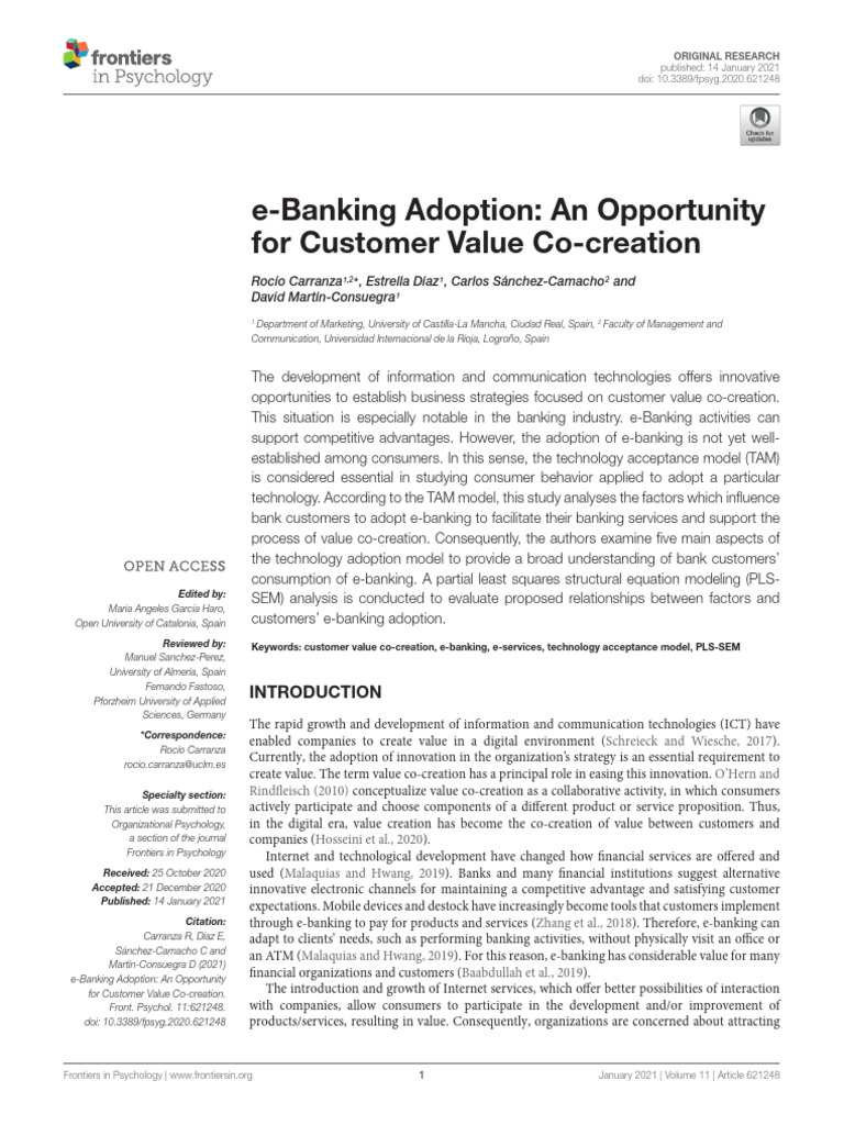 Case Study On E-Banking Adoption | PDF