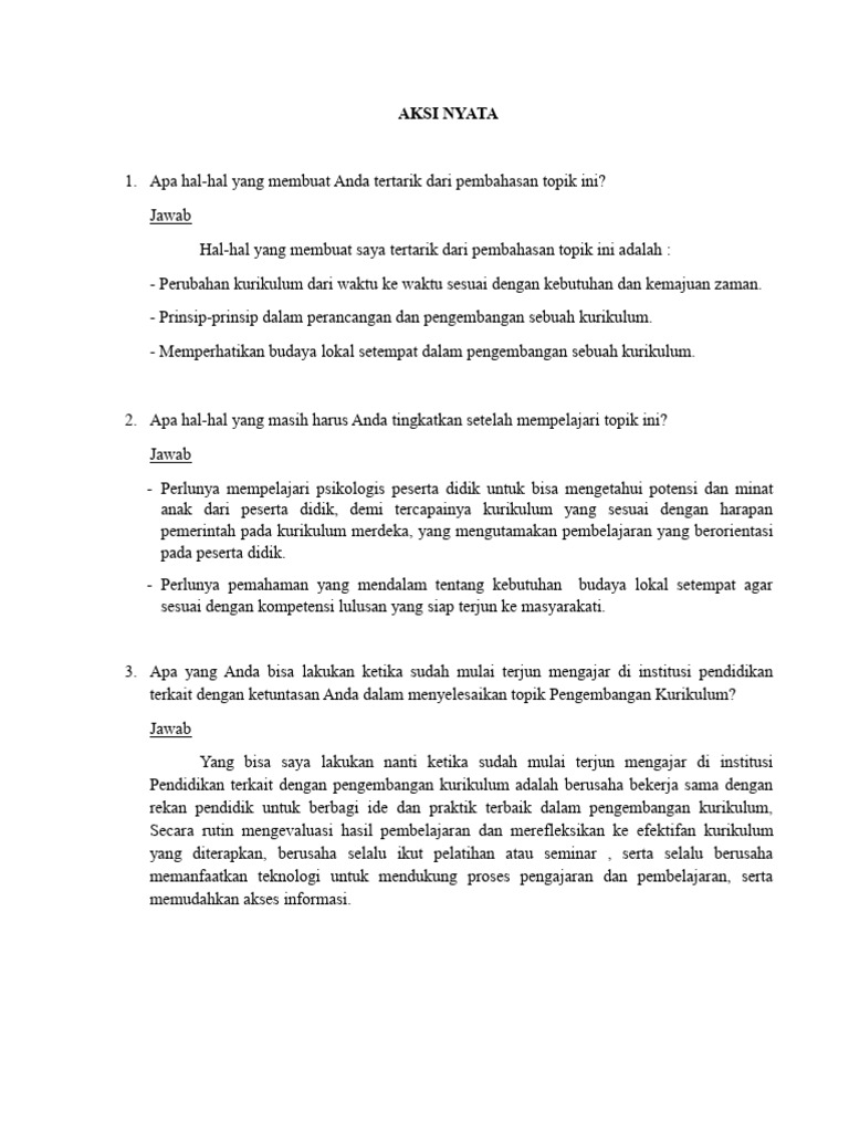 Muhammad Fadillah - Aksi Nyata | PDF