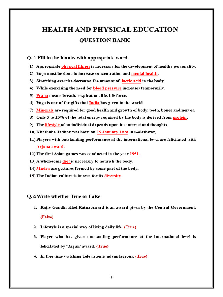 Health and Physical Education.... | PDF | Breathing | Self-Improvement