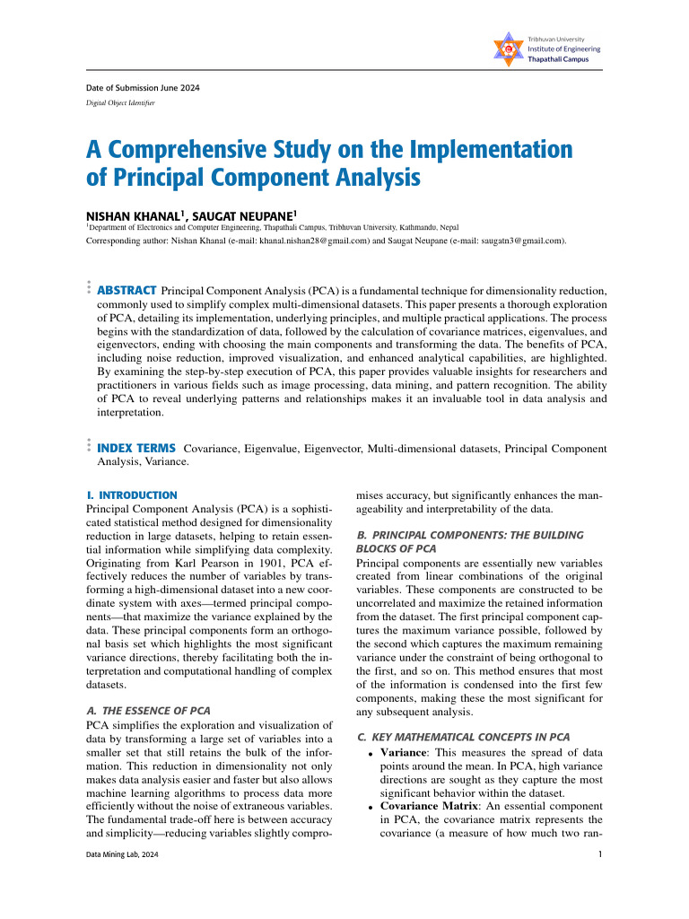 Report On Implementation of PCA With Fhasion Mnist Dataset | PDF