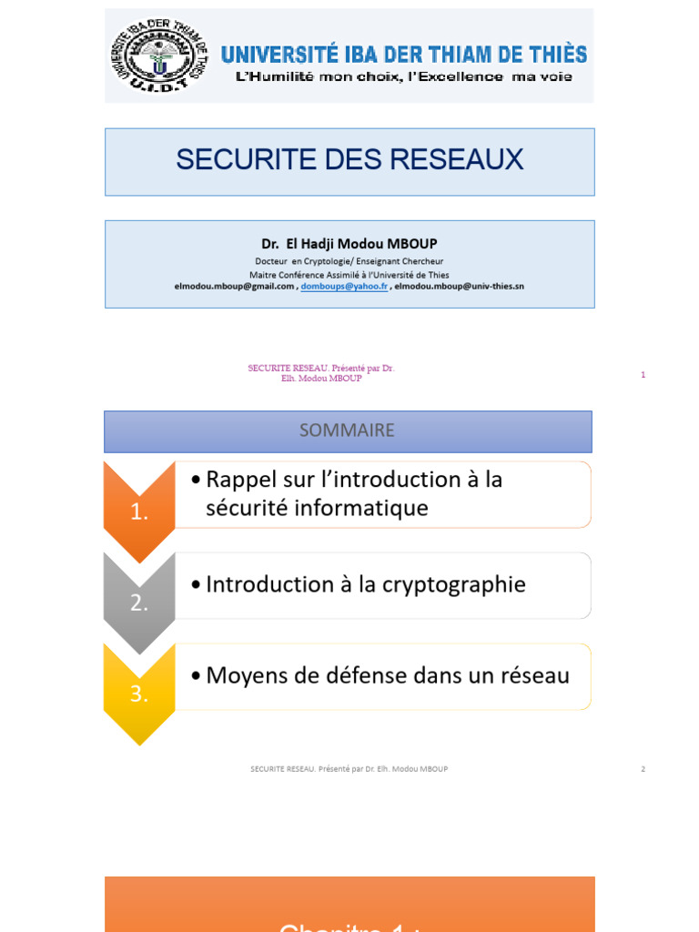 Chapitre I Rappel Intro Sec | PDF