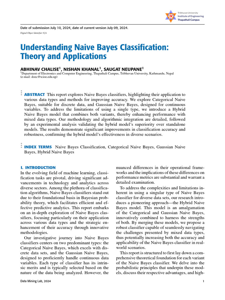 Understanding Naive Bayes Classification: Theory and Applications | PDF