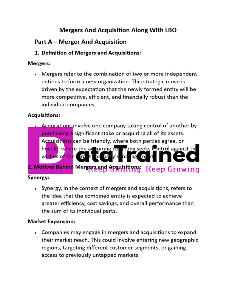 3267000-Merger and Acquisition | PDF