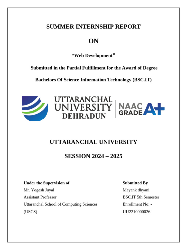 Dhruv Sip Report | PDF