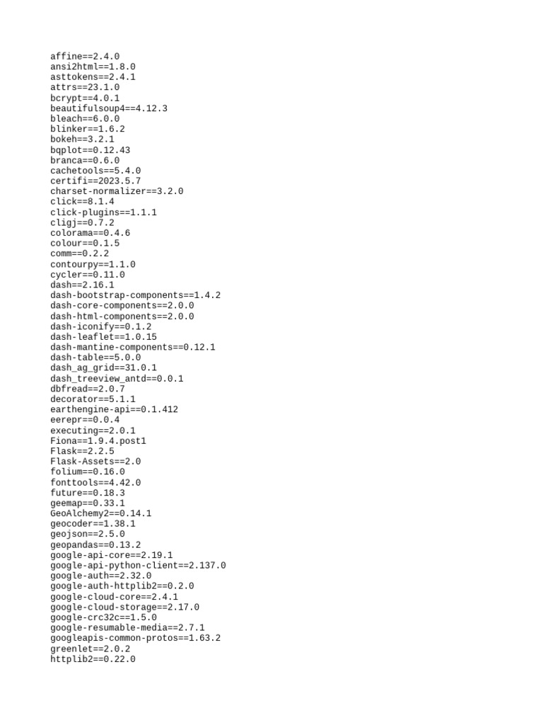 Requirements-App Dask V1 | PDF
