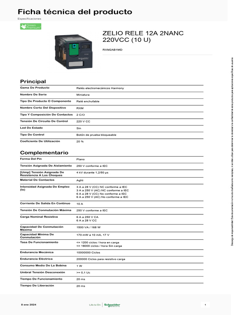 Schneider Electric Zelio-Relay RXM2AB1MD | PDF