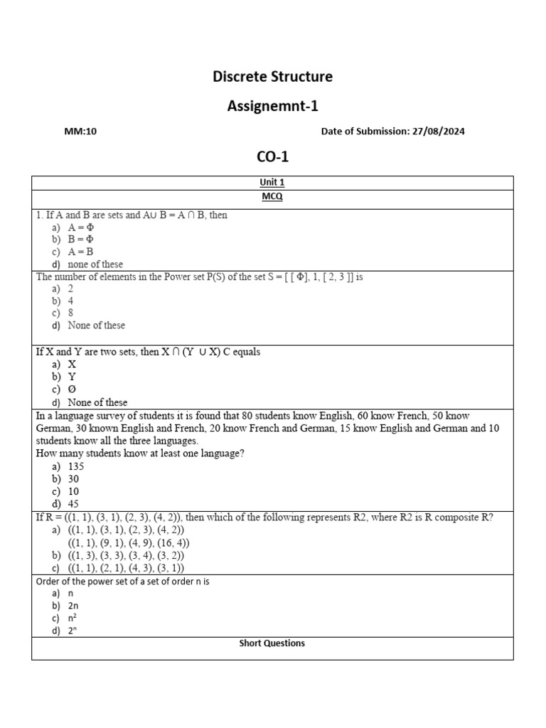 Assignment 1 | PDF
