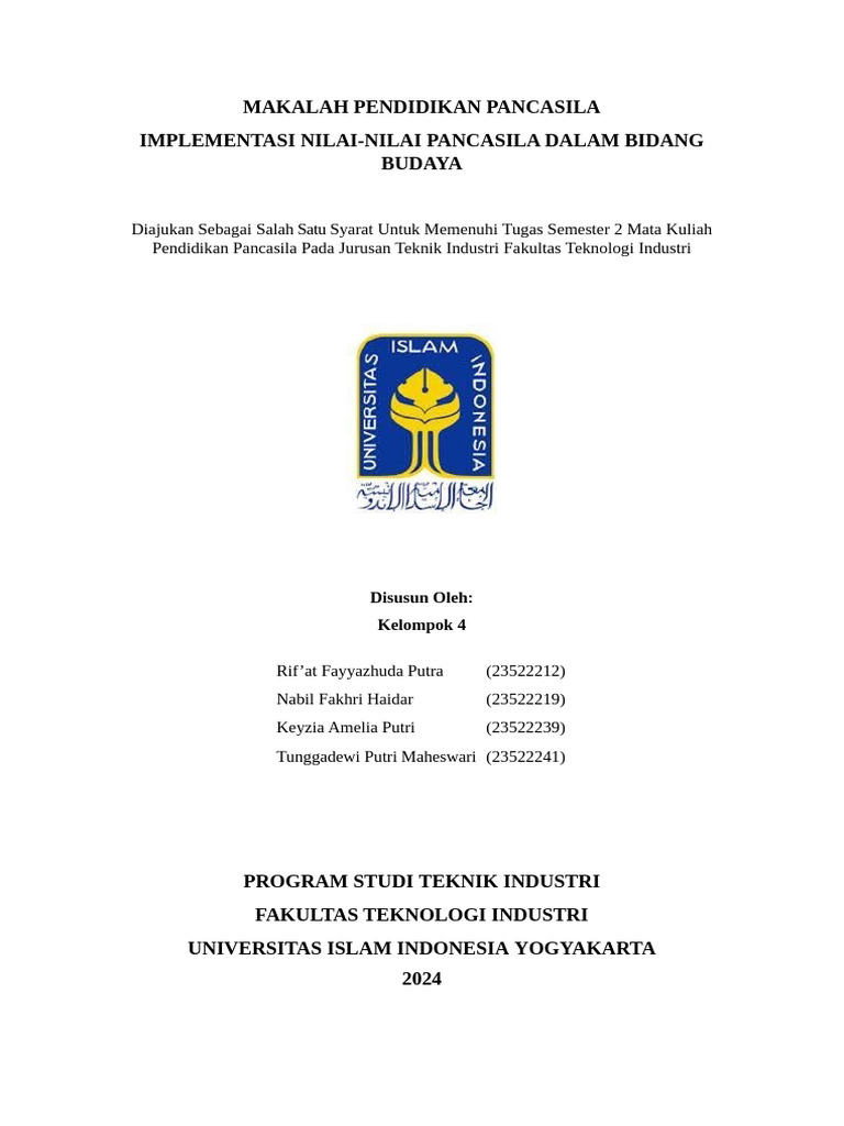 Makalah Pendidikan Pancasila Pdf