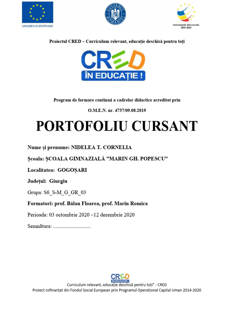 Educatie Sociala Portofoliu | PDF