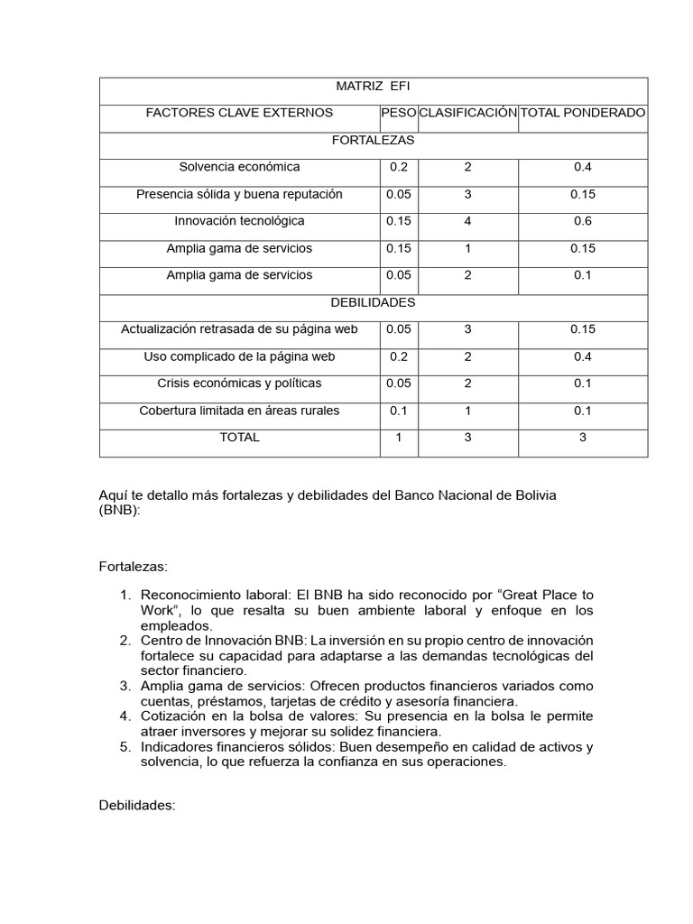 Matriz Efi | PDF