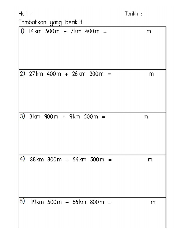 Latihan Ukuran PJG Y4 | PDF