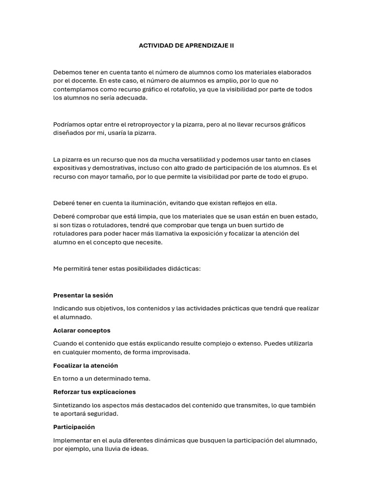Actividad de Aprendizaje Ii | PDF | Estudios de idiomas extranjeros