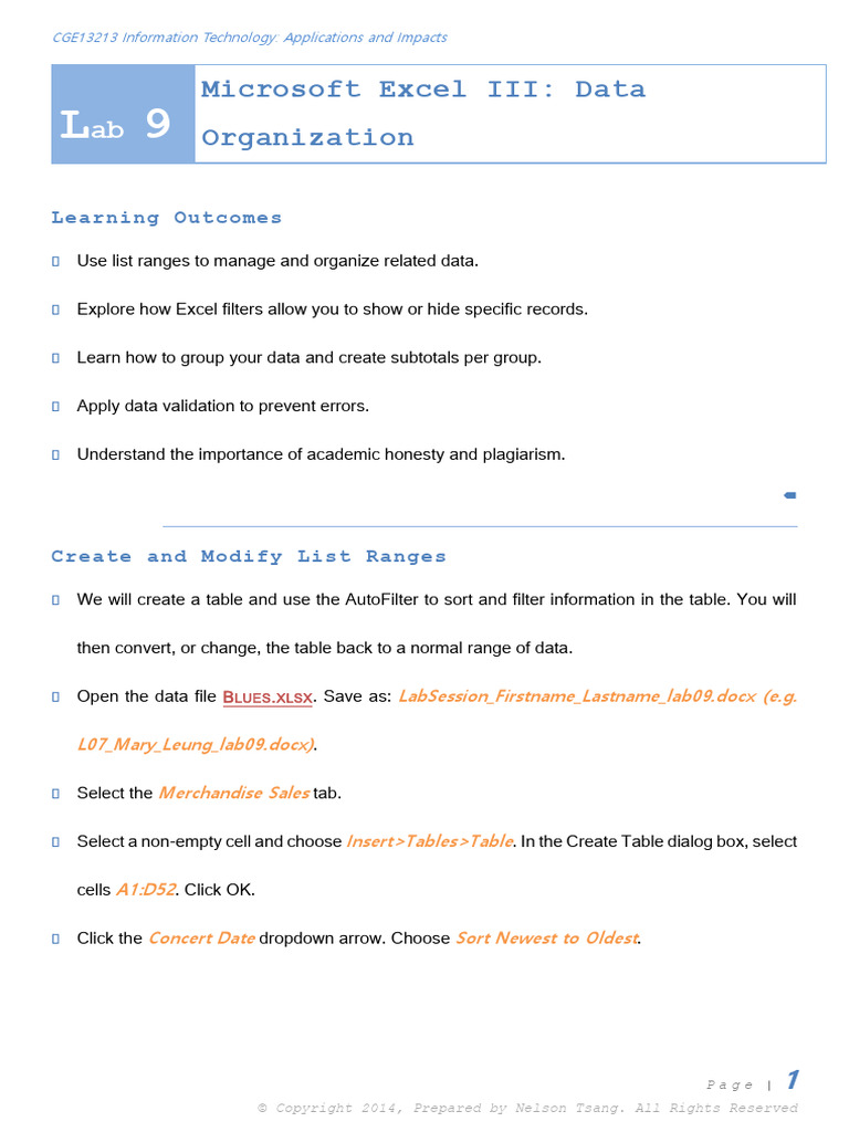 CGE13213 It Lab09 | PDF