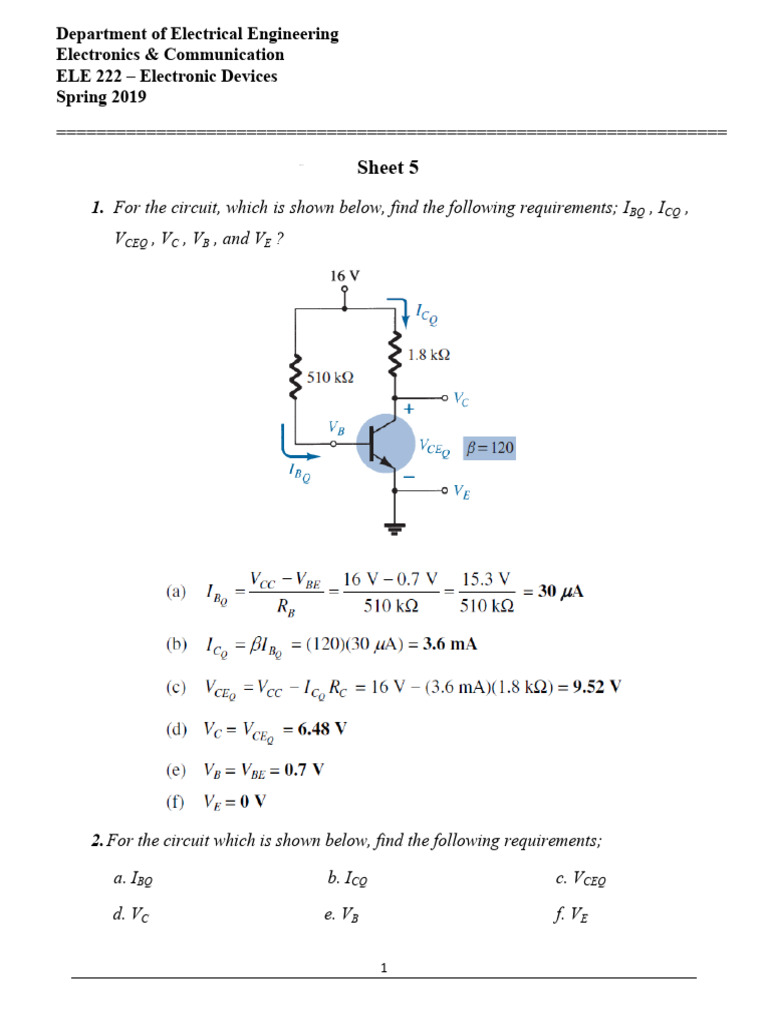 Sheet 5 Electronics | PDF