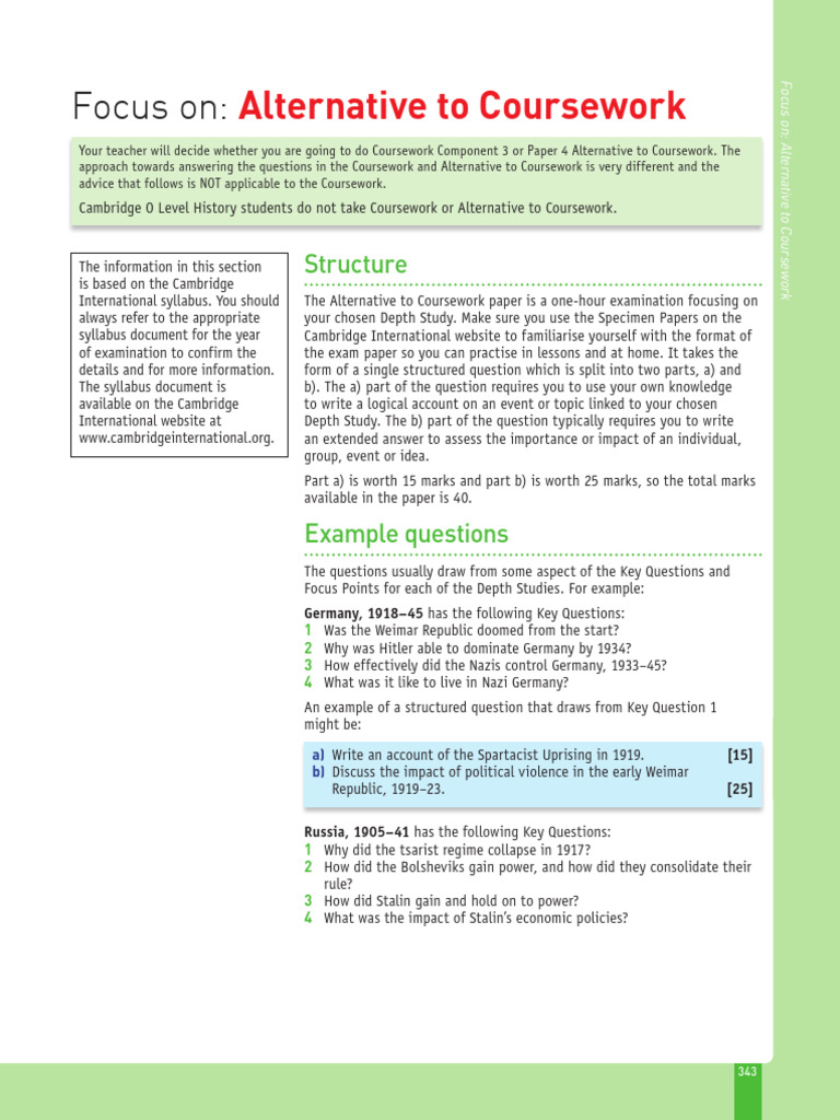 Alternative To Coursework | PDF