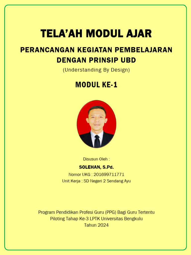 Tela'Ah - Modul Ajar Perancangan Pembelajaran Prinsip UBD | PDF