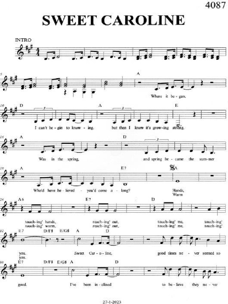 Sweet Caroline | PDF