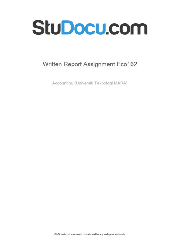 Written Report Assignment Eco162 | PDF