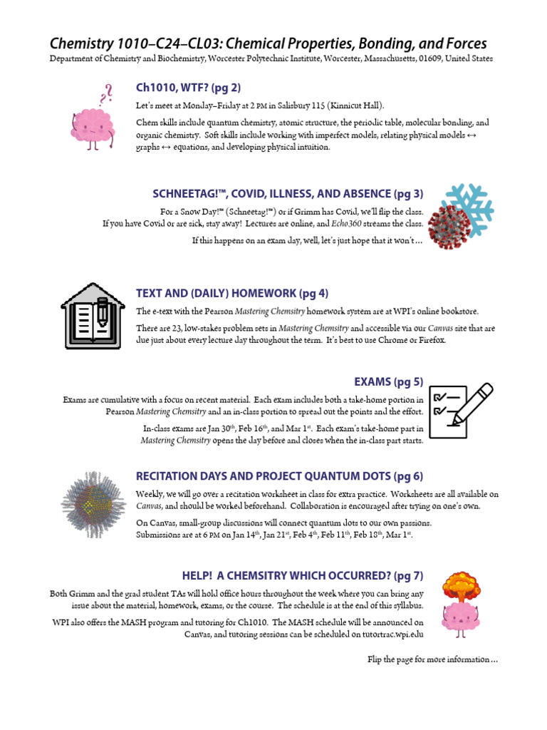 CH1010-C24-CL03 Syllabus | PDF