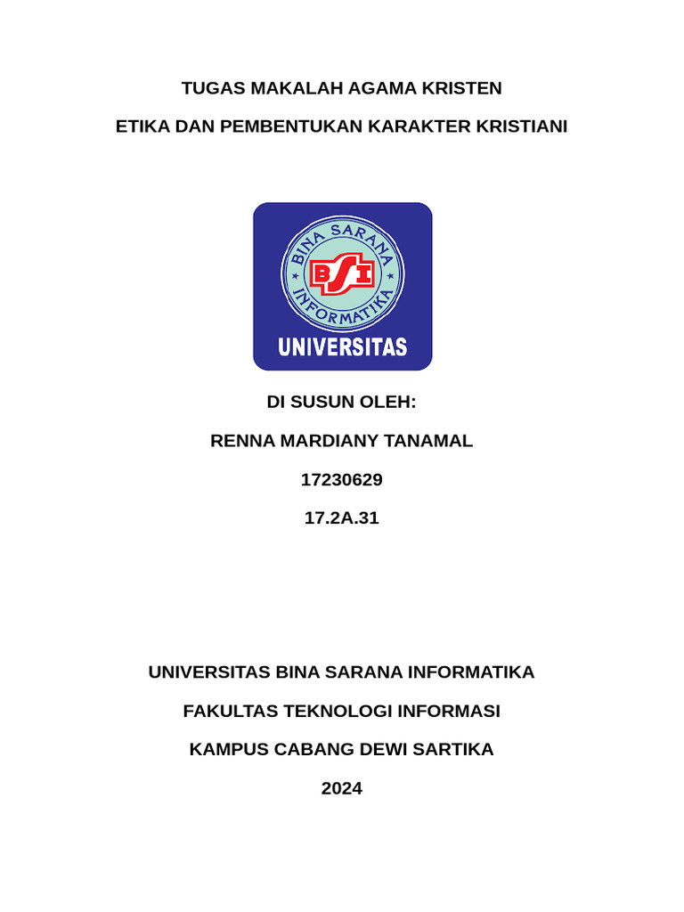 Etika Pembentukan Karakter Kristiani | PDF | Sains & Matematika