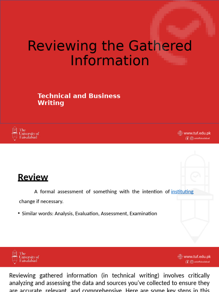 Reviewing Gathered Information in Writing | PDF | Information | Computers