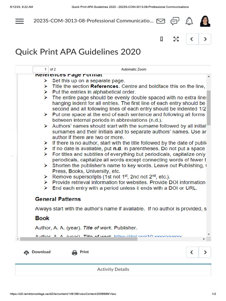 Quick Print APA Guidelines 2020 - 2023S-COM-3013-08-Professional ...