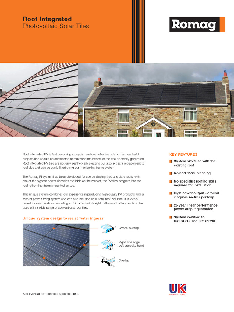 Romag Roof Integrated Data Sheet | PDF