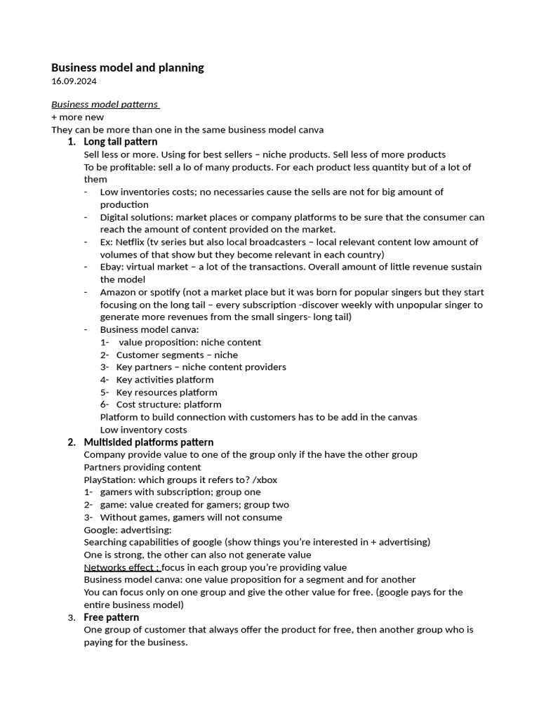 Business Model and Planning | PDF | Business Model | Pricing