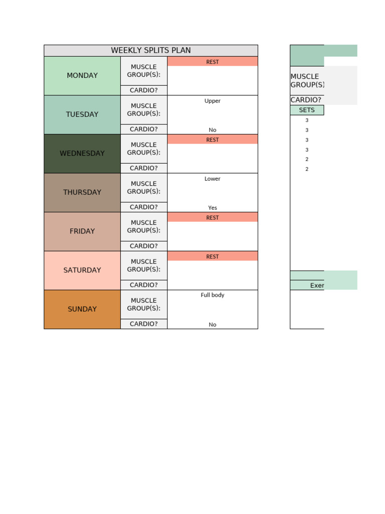 Weekly Workout Plan | PDF