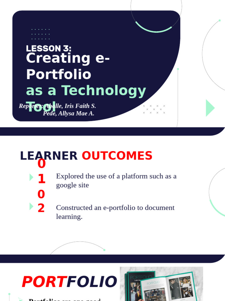 Creating E-Portfolio As A Technology Tool | PDF