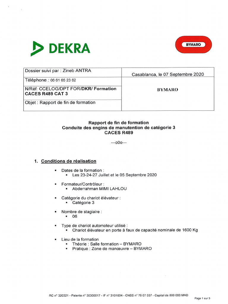 Model Rapport de Fin de Formation | PDF