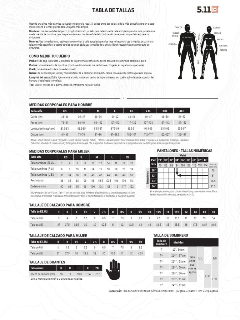 511 Tabla de Tallas | PDF