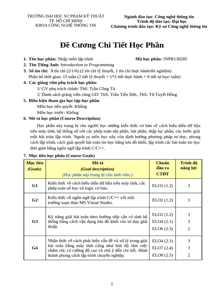 INPR130285 NhapMonLapTrinh | PDF