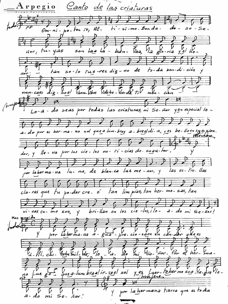 Canto de Las Criaturas | PDF