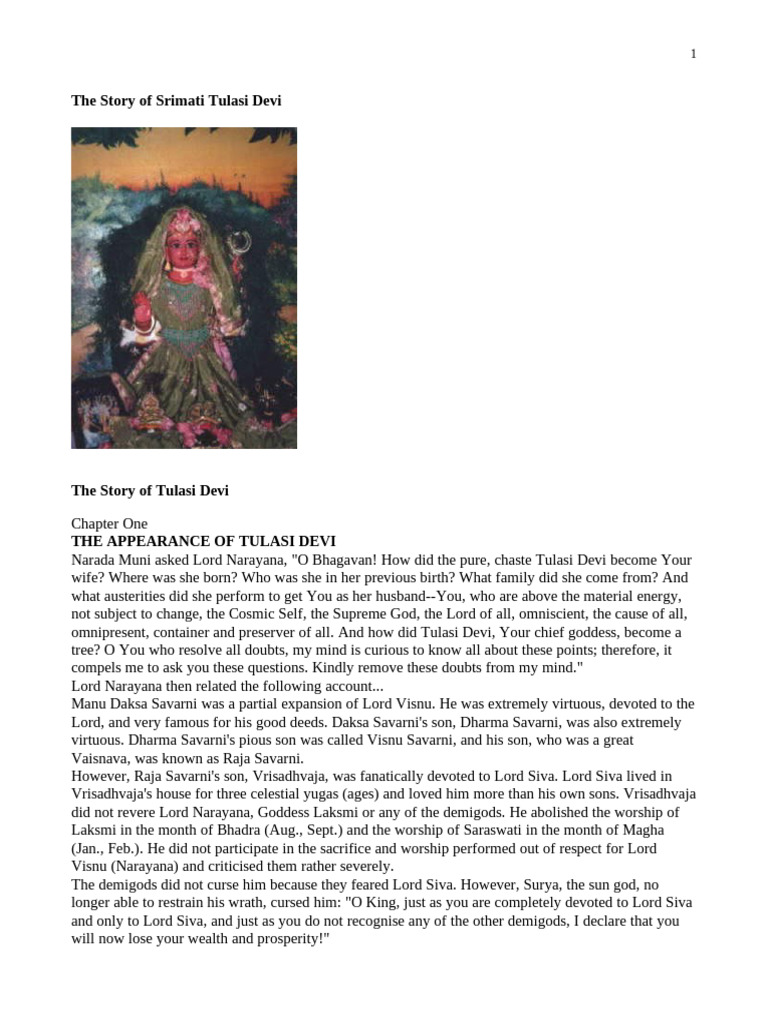 The Story of Srimati Tulasi Devi | PDF