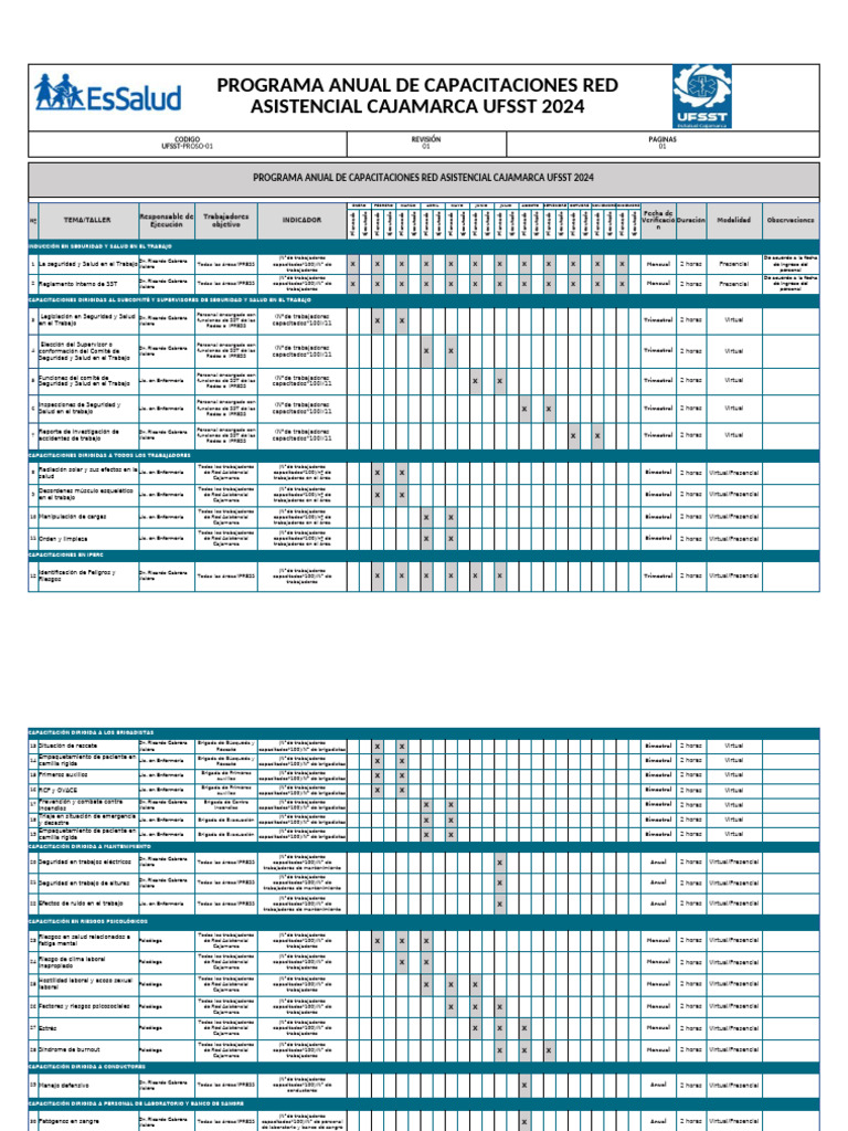 1.programa Anual de Capacitaciones 2024 | PDF | Medicina CLINICA | Medicina