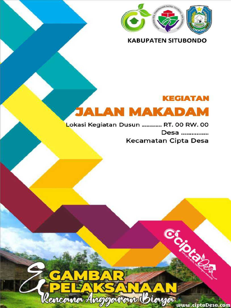 RAB Dan Gambar Desain Jalan Makadam (WWW - Ciptadesa.com) | PDF
