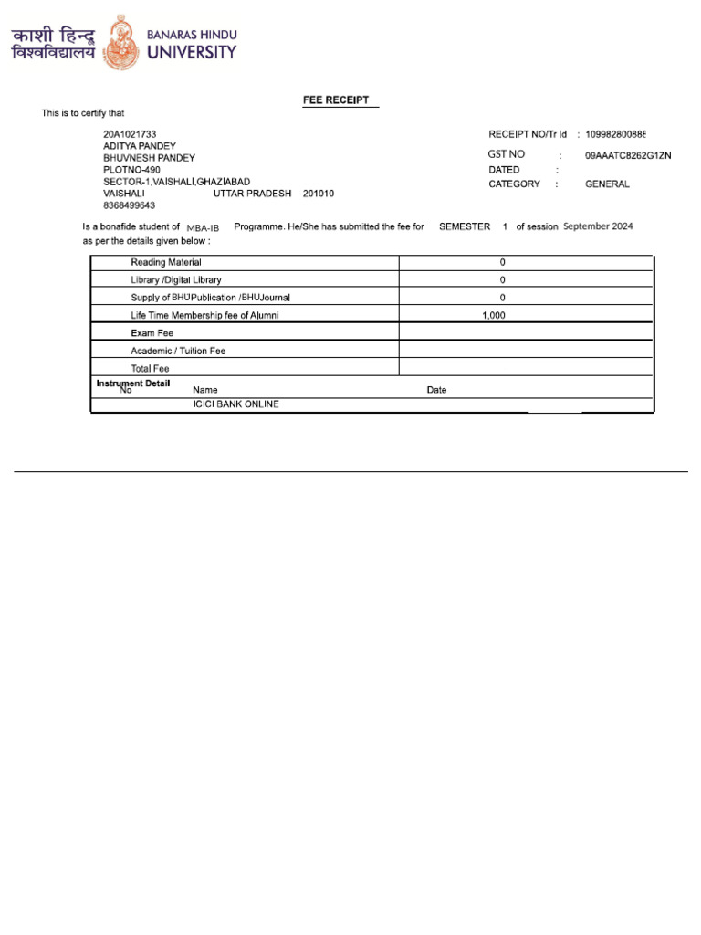 BHU Invoice | PDF