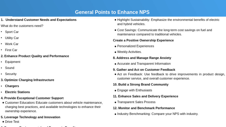 General Points To Enhance NPS | PDF